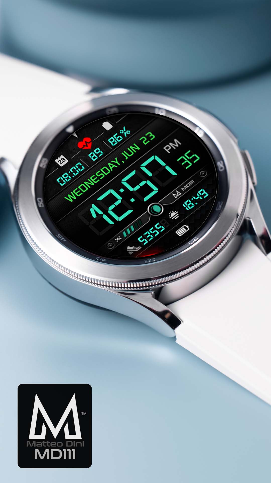 MD111 - Digital Watch Face - Matteo Dini MD Wear OS Tizen