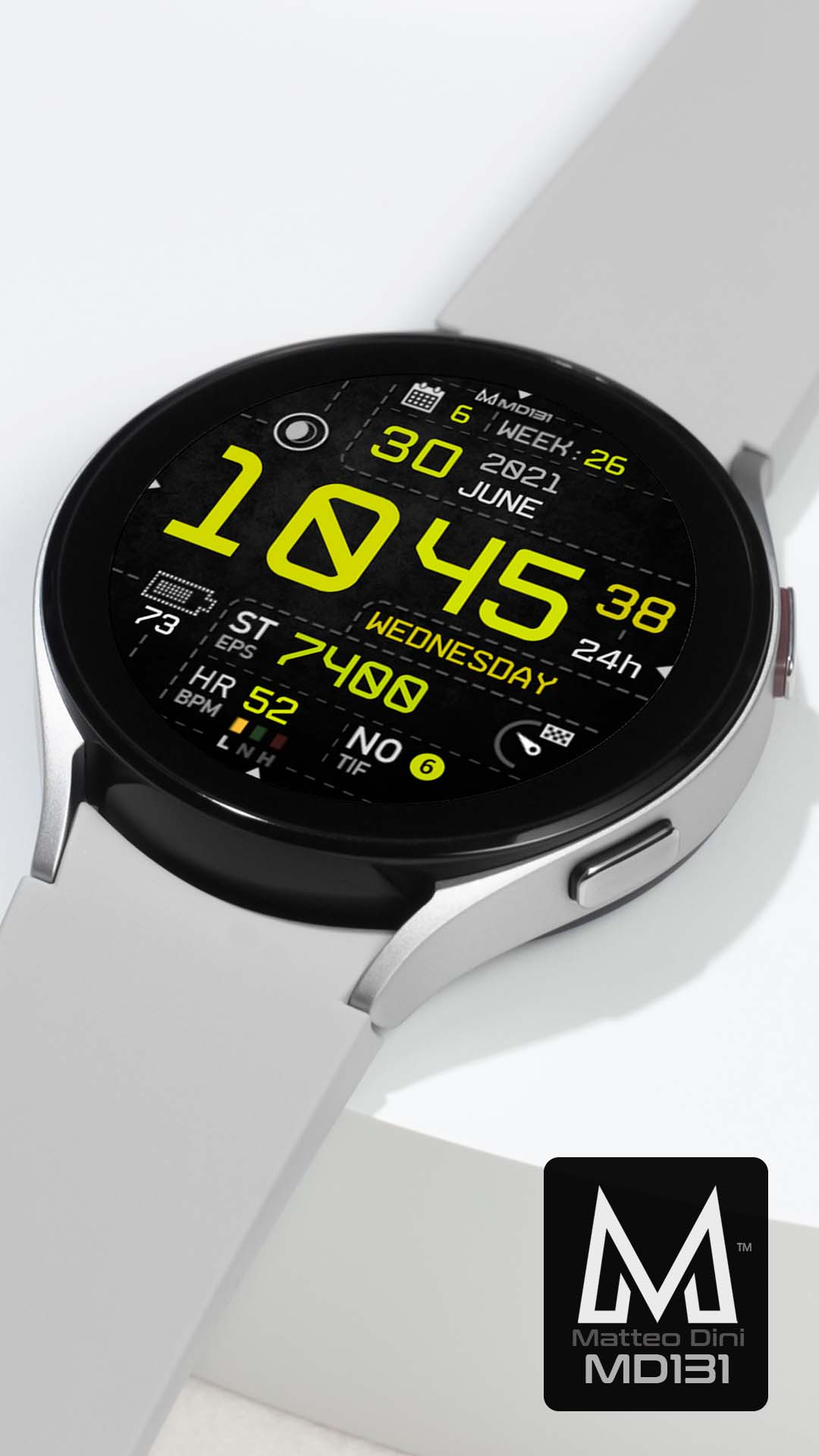 MD131 - Top Digital Watch face - Matteo Dini MD Wear OS Tizen