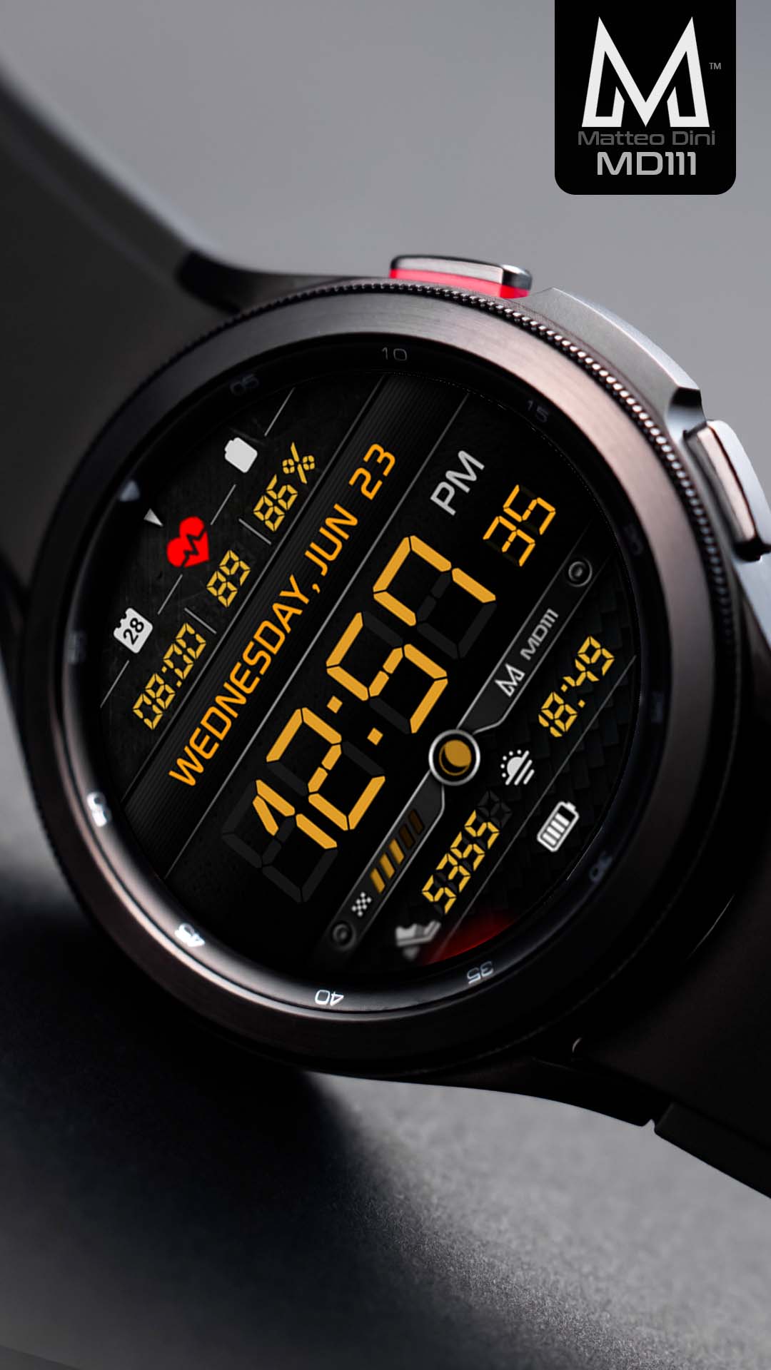 MD111 - Digital Watch Face - Matteo Dini MD Wear OS Tizen