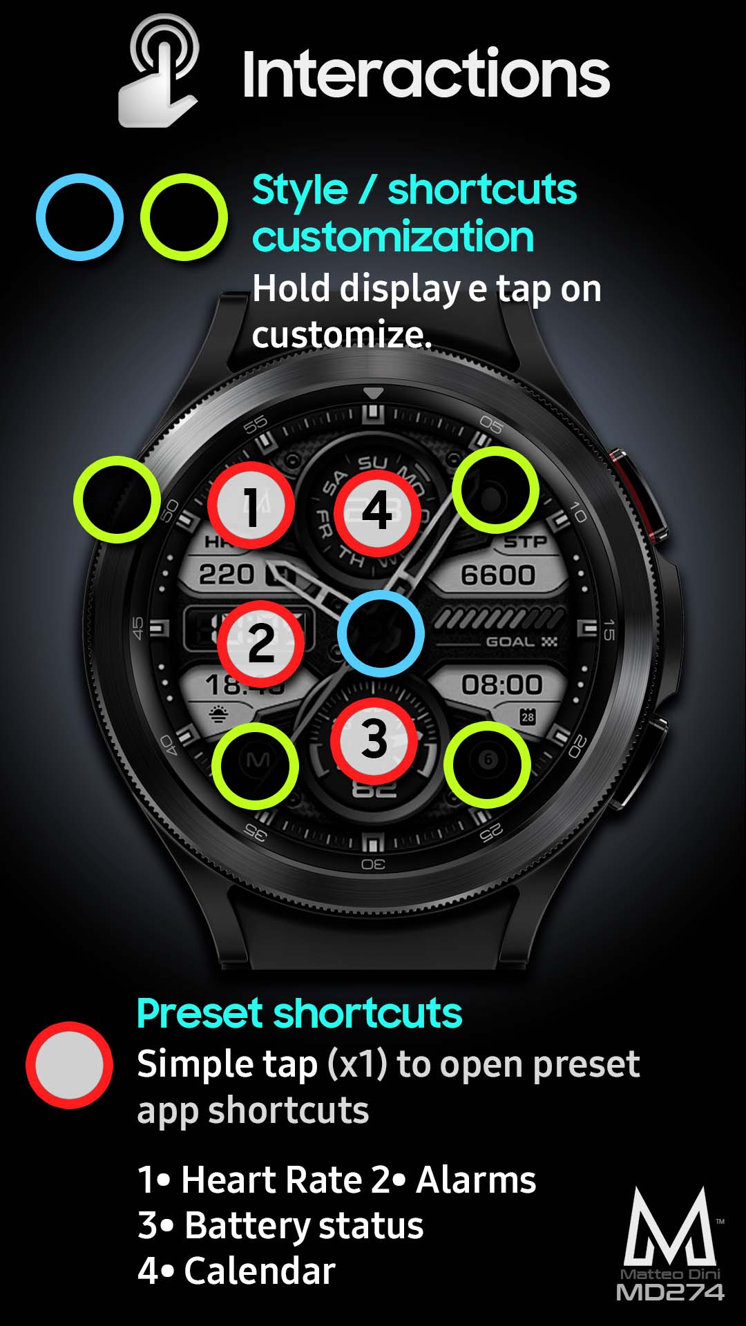 MD274 - Premium Hybrid Digital Top Watch Face - Matteo Dini MD Wear OS ...