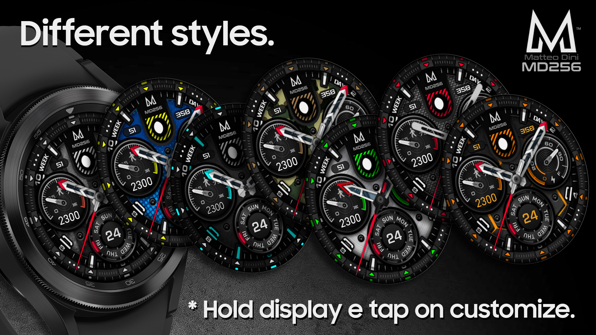 MD256 - Analog Watch Face - Matteo Dini MD Wear OS Tizen