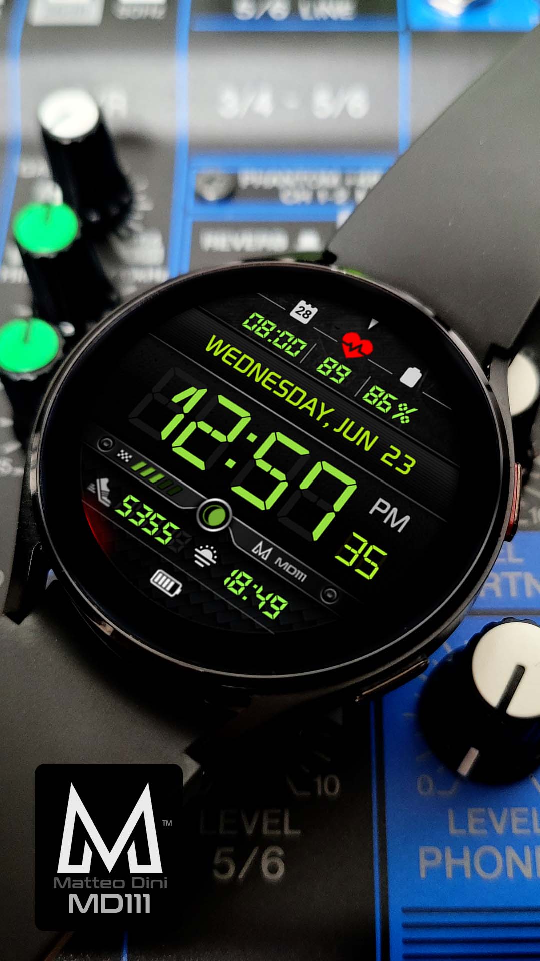 MD111 - Digital Watch Face - Matteo Dini MD Wear OS Tizen