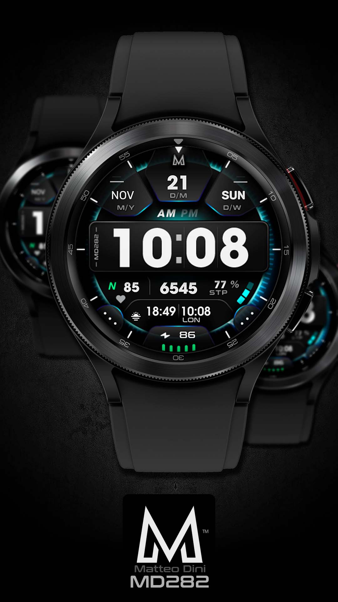 MD282: Digital watch face - Matteo Dini MD Wear OS Tizen