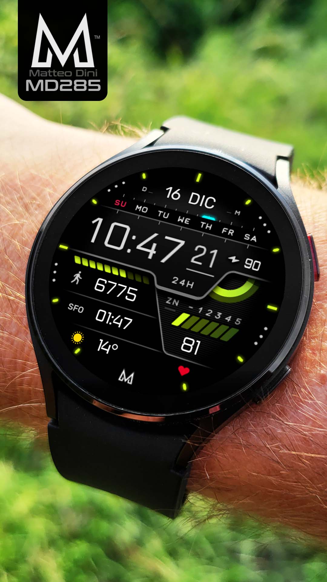MD285: Digital watch face - Matteo Dini MD Wear OS Tizen