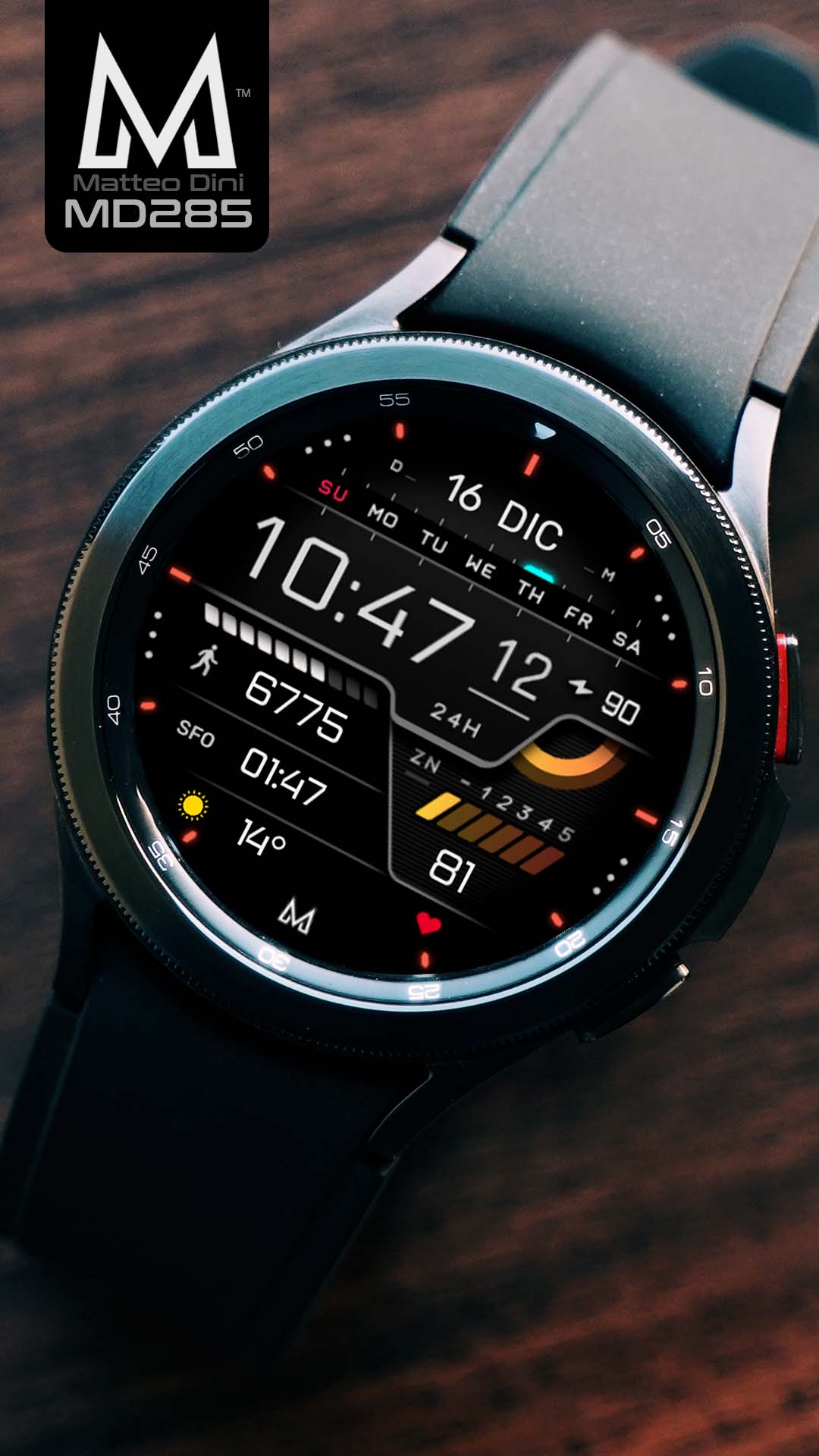 MD285: Digital watch face - Matteo Dini MD Wear OS Tizen