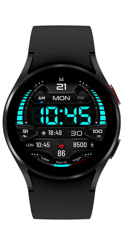 MD247 - High Readability Digital Watch Face - Matteo Dini MD Wear OS Tizen