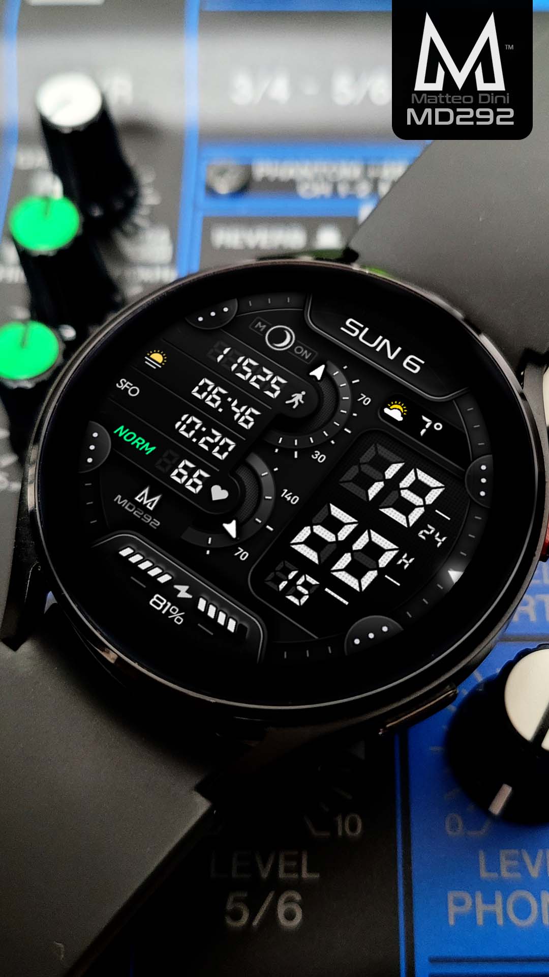 MD292: Digital Watch Face - Matteo Dini MD Wear OS Tizen