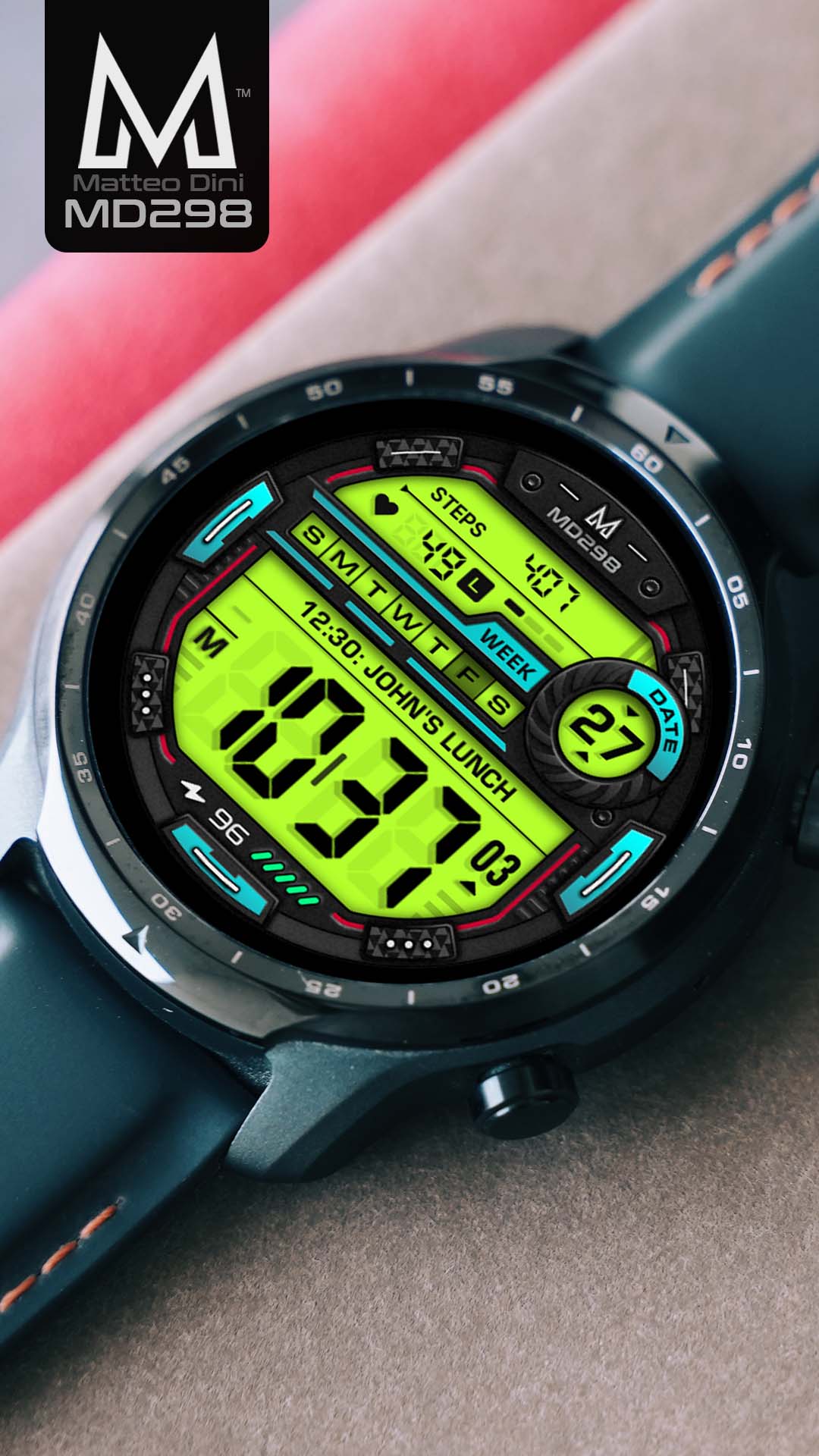 MD298: Digital watch face - Matteo Dini MD Wear OS Tizen
