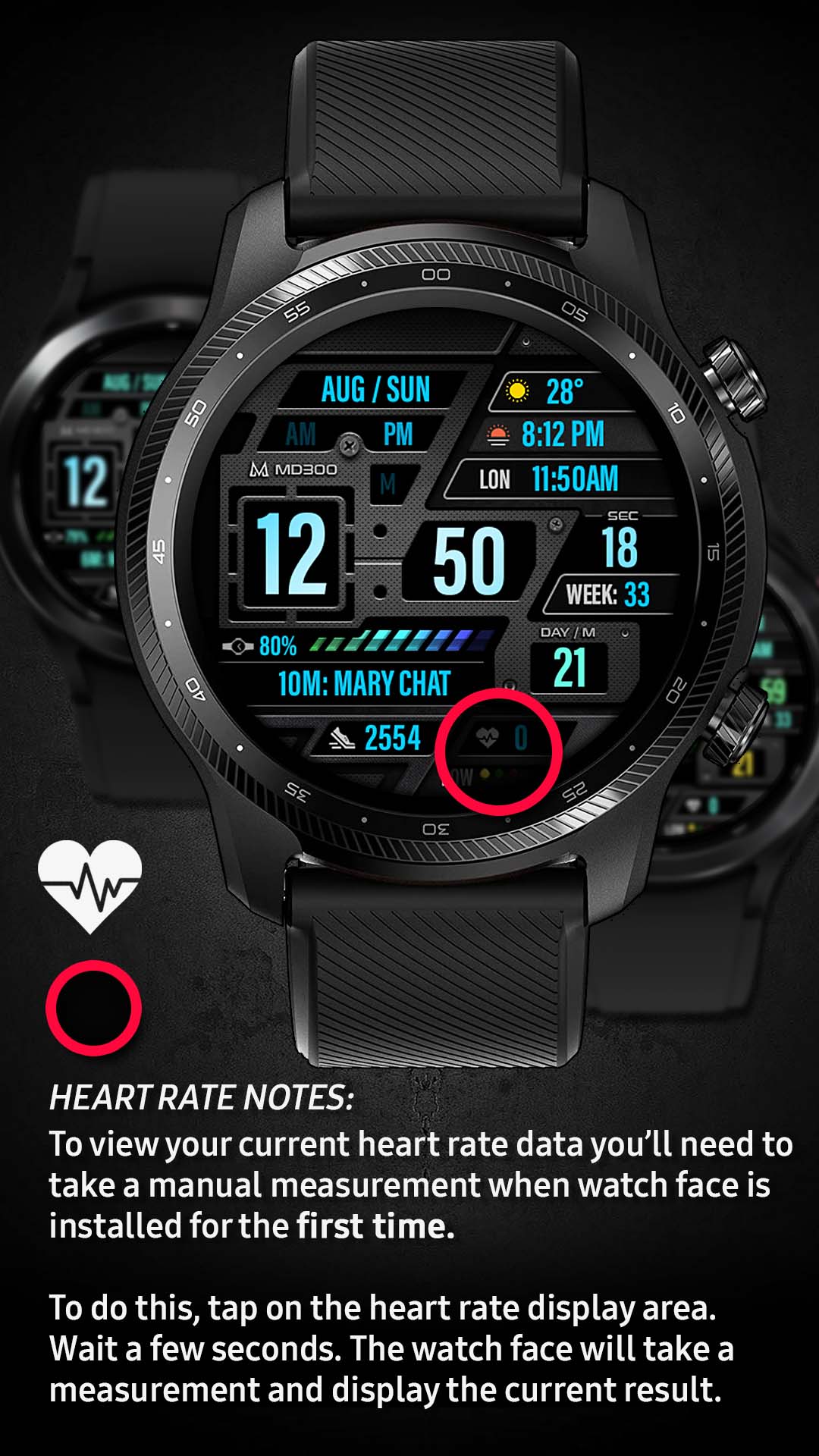 MD300: Digital watch face - Matteo Dini MD Wear OS Tizen