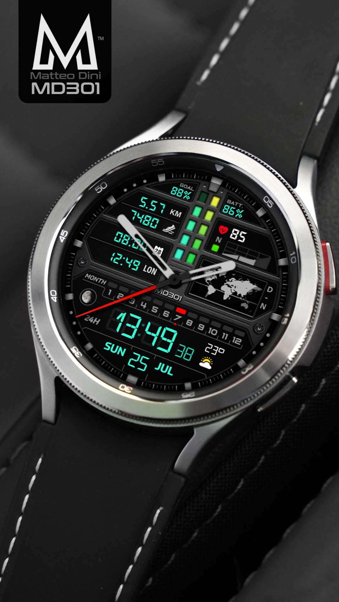 MD301: Hybrid watch face - Matteo Dini MD Wear OS Tizen