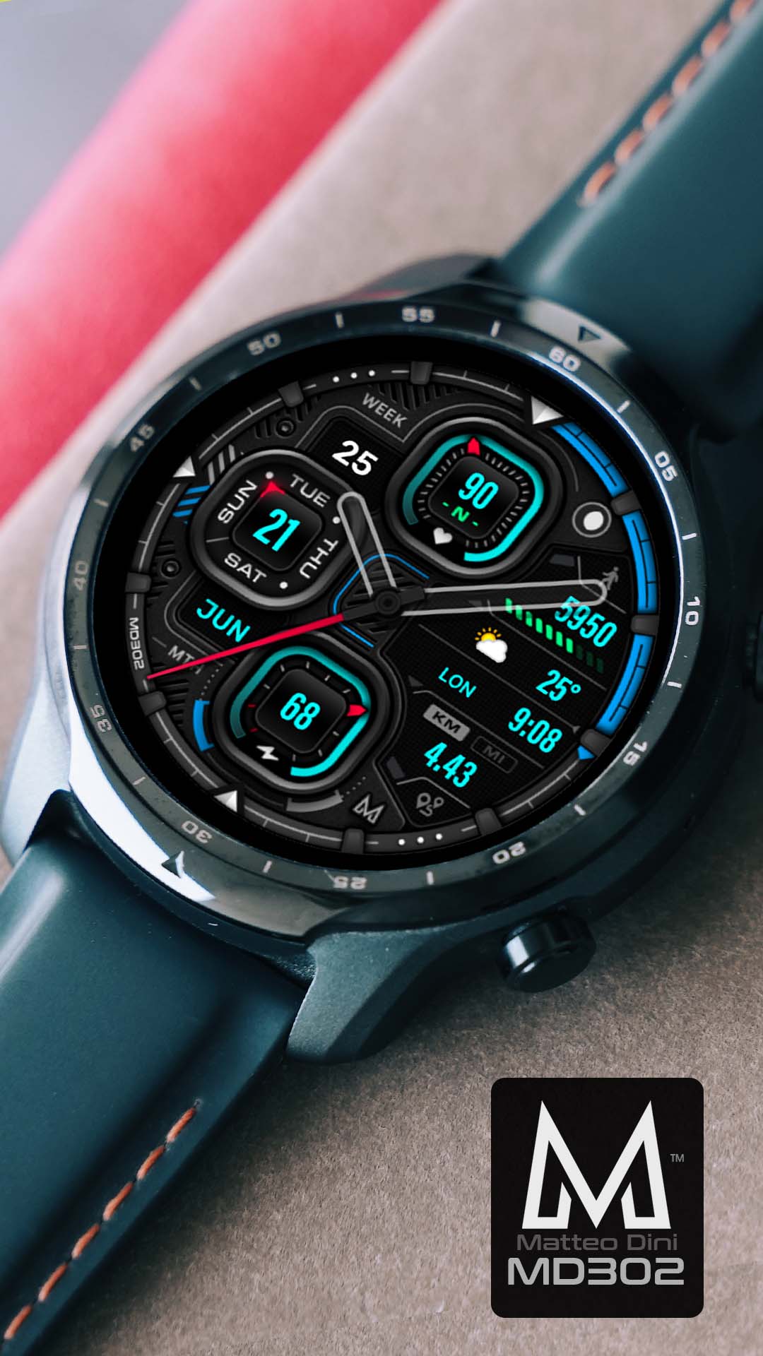 MD302: Analog watch face - Matteo Dini MD Wear OS Tizen