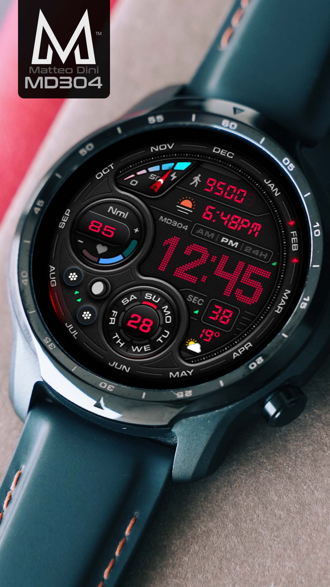 MD304: Digital watch face - Matteo Dini MD Wear OS Tizen