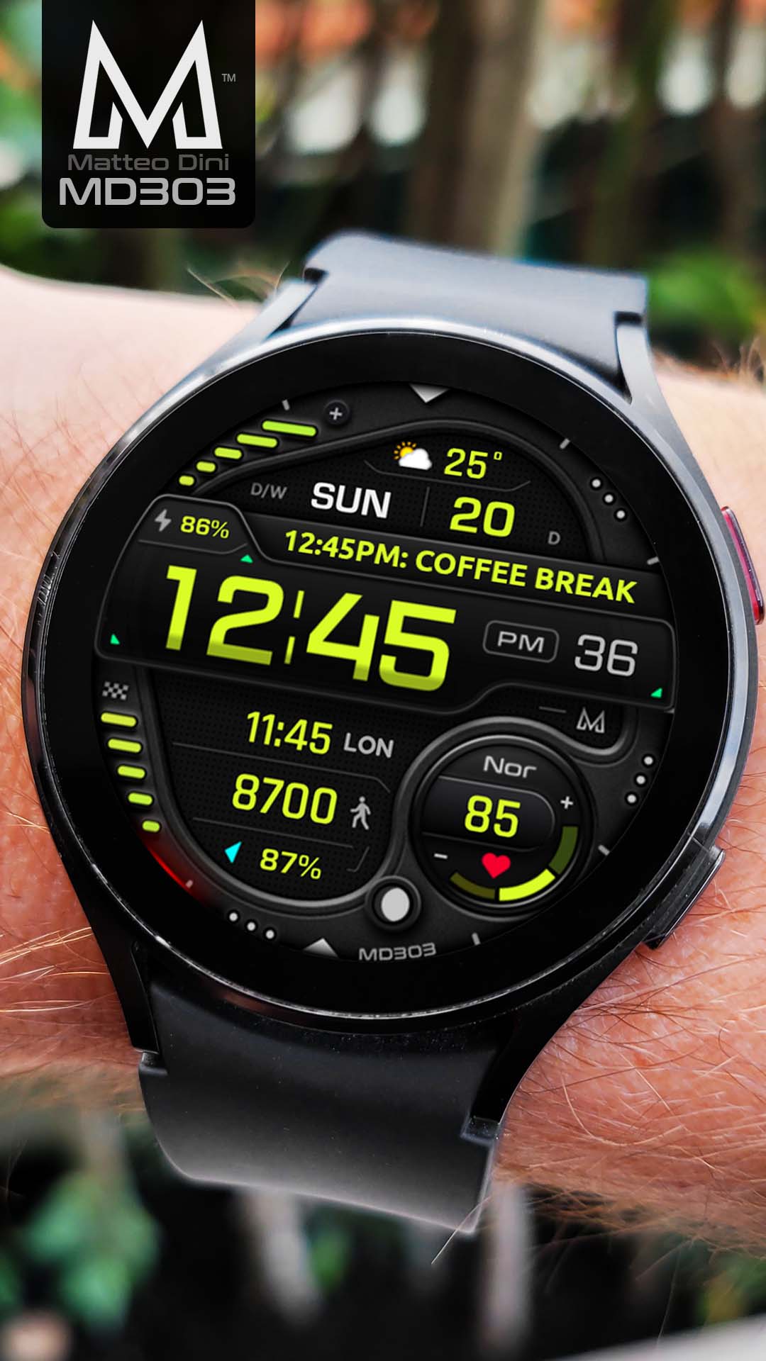 MD303: Digital watch face - Matteo Dini MD Wear OS Tizen