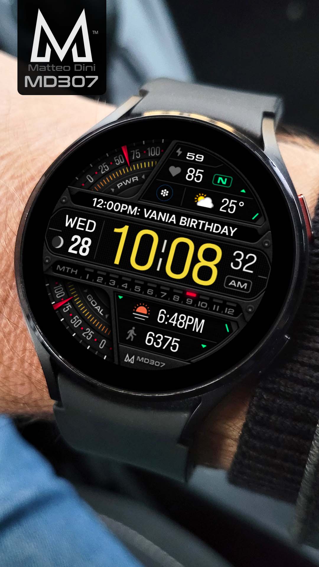 MD307: Digital watch face - Matteo Dini MD Wear OS Tizen