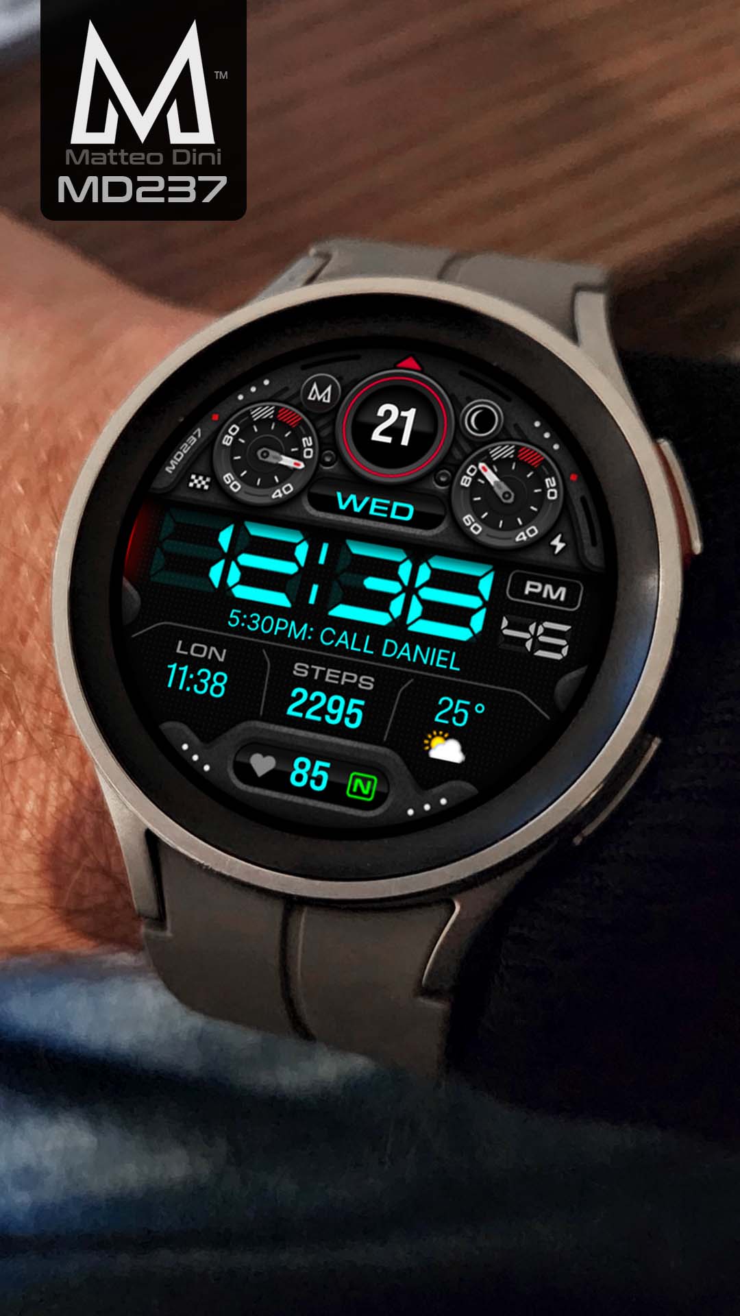 MD237 Digital watch face - Matteo Dini MD Wear OS Tizen