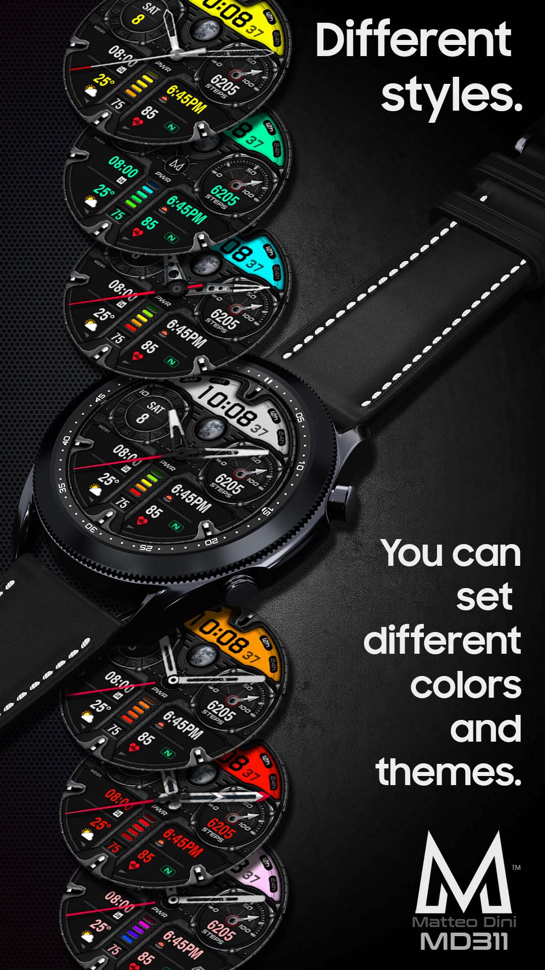 MD311 Hybrid watch face - Matteo Dini MD Wear OS Tizen