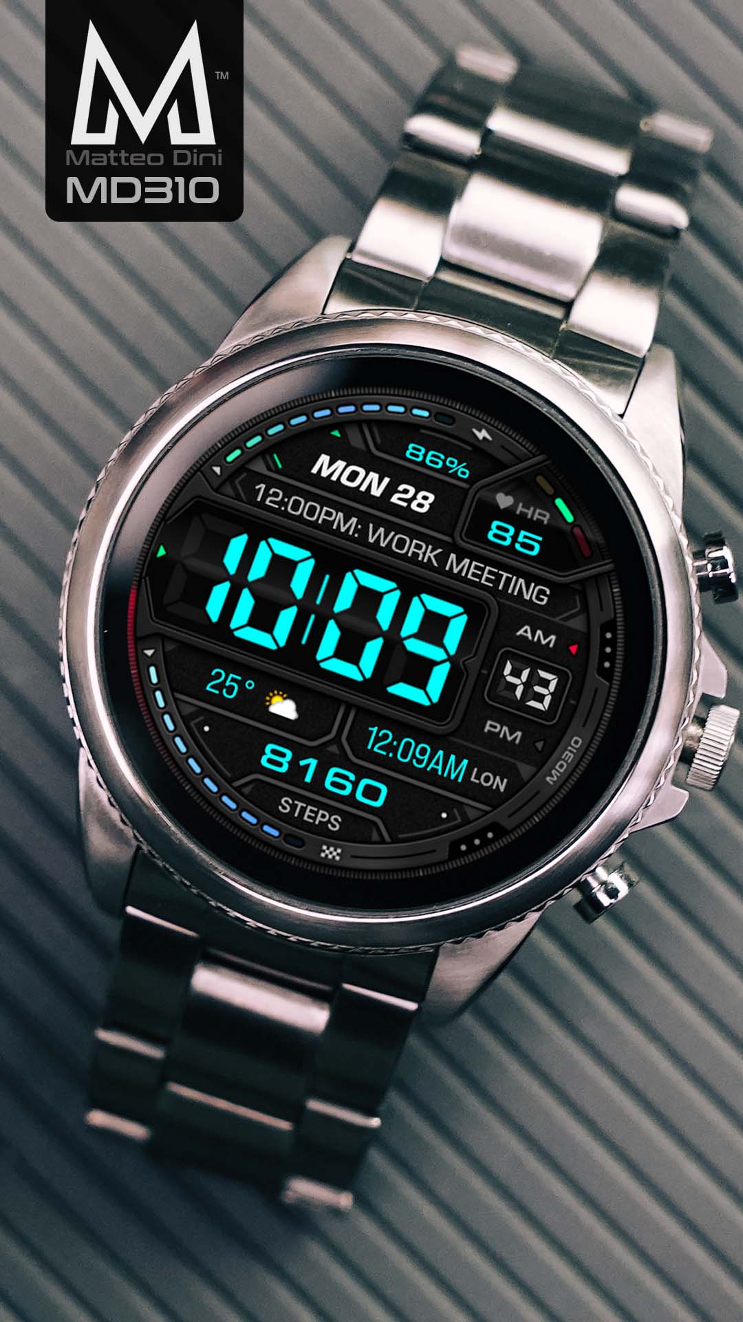 MD310 Digital watch face - Matteo Dini MD Wear OS Tizen