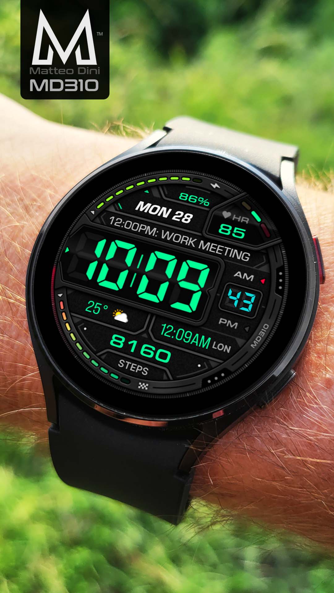 MD310 Digital watch face - Matteo Dini MD Wear OS Tizen