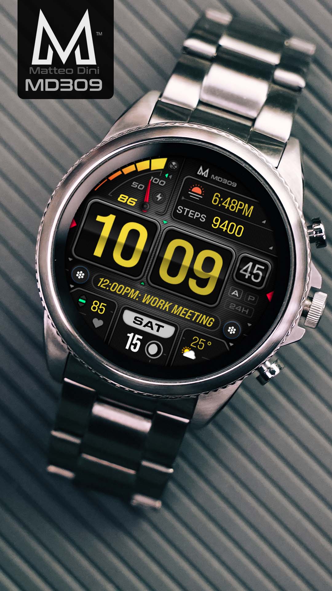 MD309 Digital watch face - Matteo Dini MD Wear OS Tizen