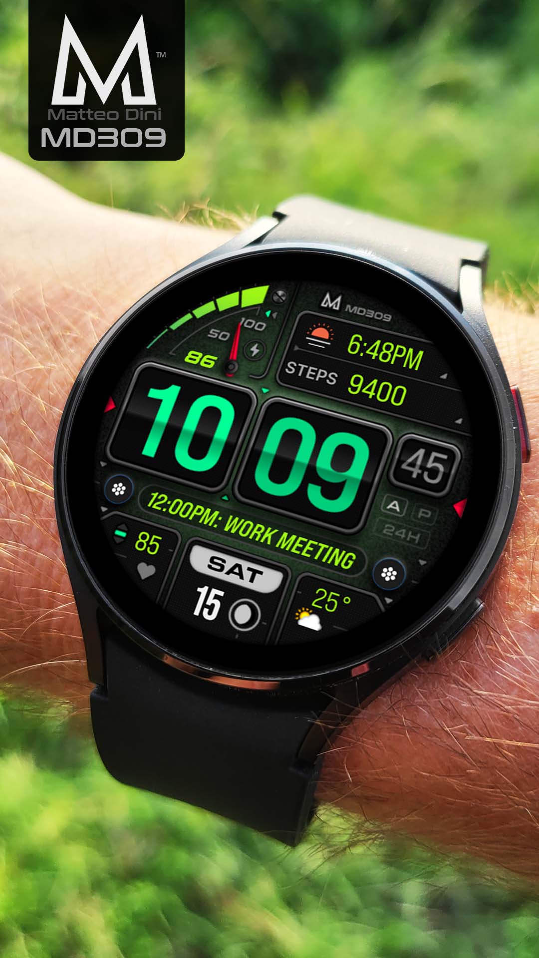 MD309 Digital watch face - Matteo Dini MD Wear OS Tizen