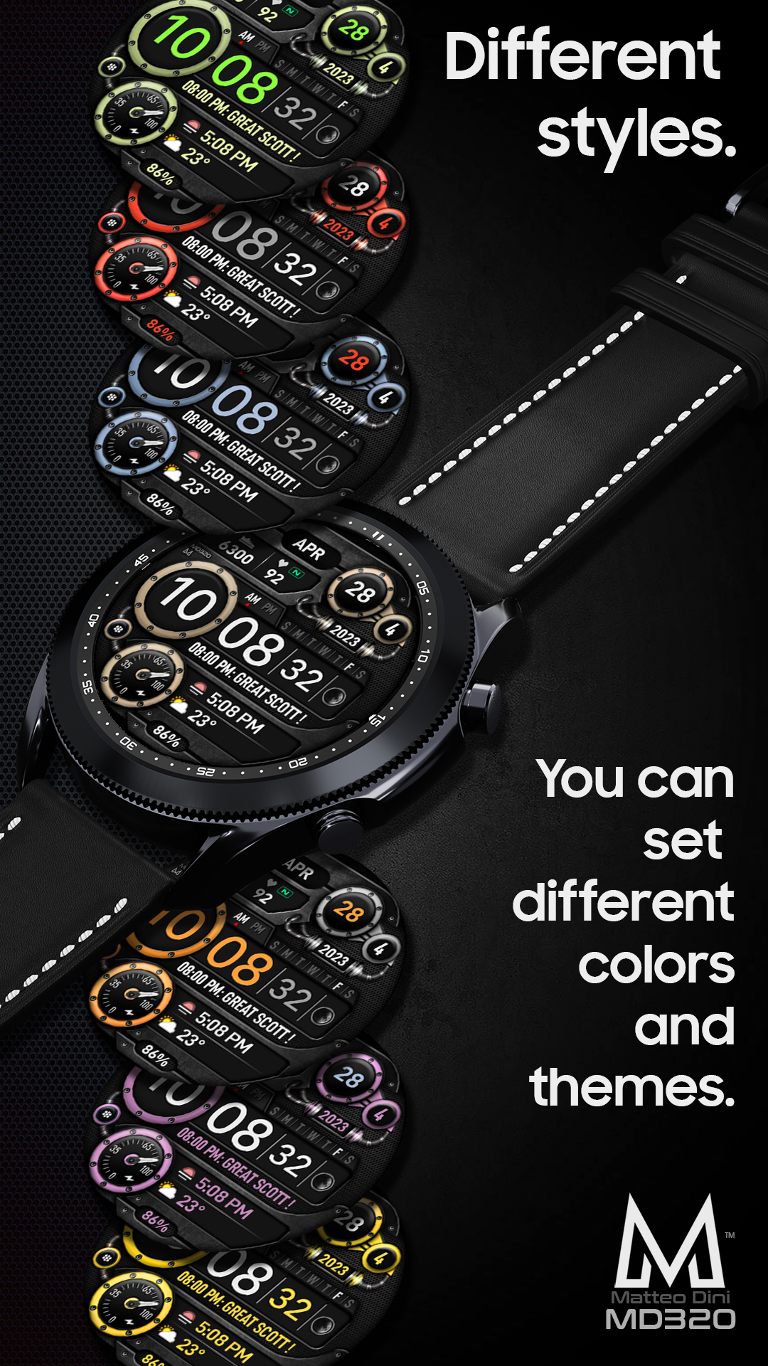 MD320 Digital Watch Face - Matteo Dini MD Wear OS Tizen