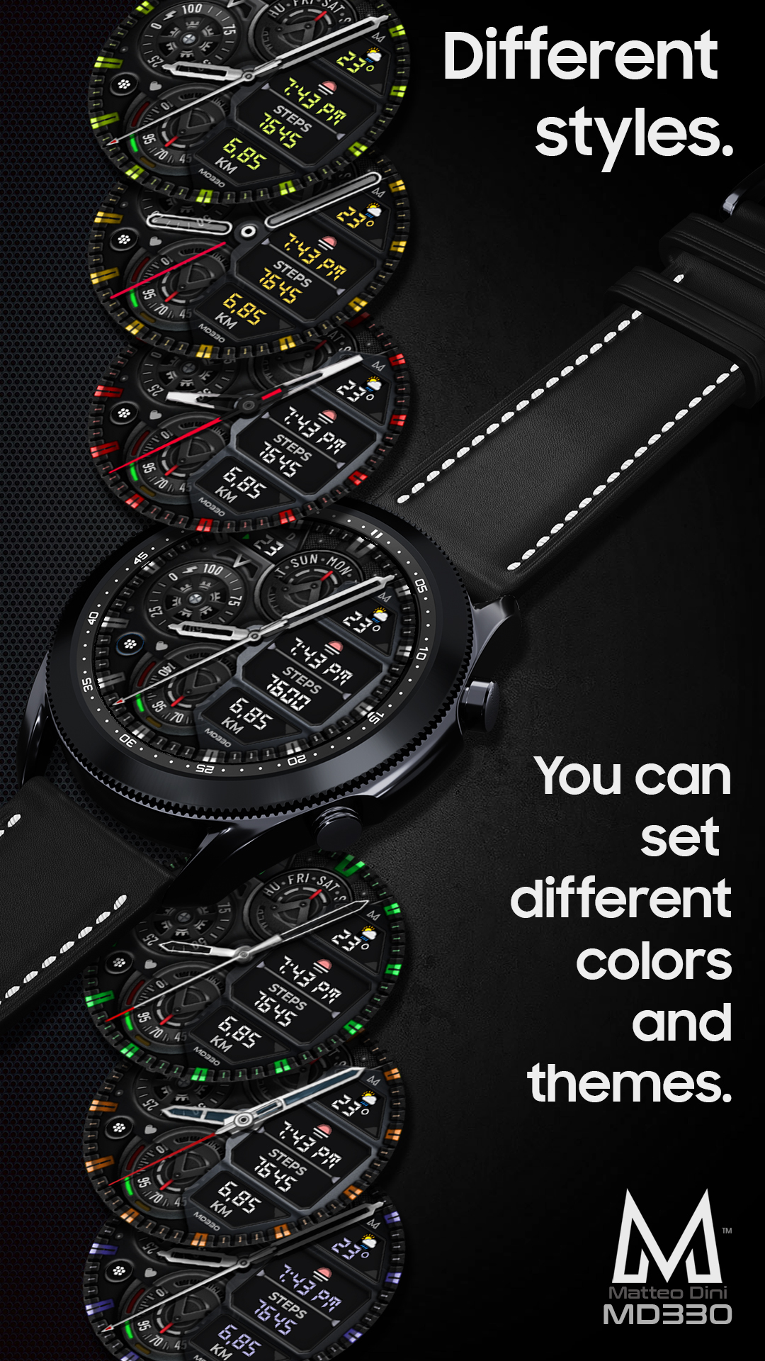 MD330 Analog Watch Face - Matteo Dini MD Wear OS Tizen